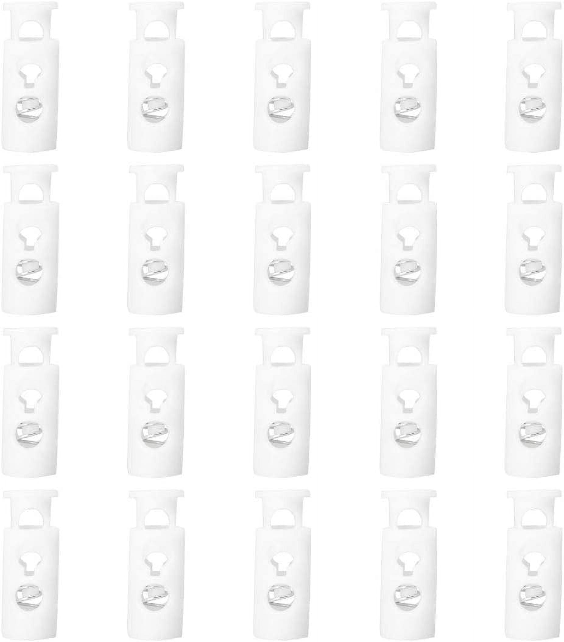 20pcs Spring Cord Locks Plastic End Stopper Dual Holes Toggle Fastener ...