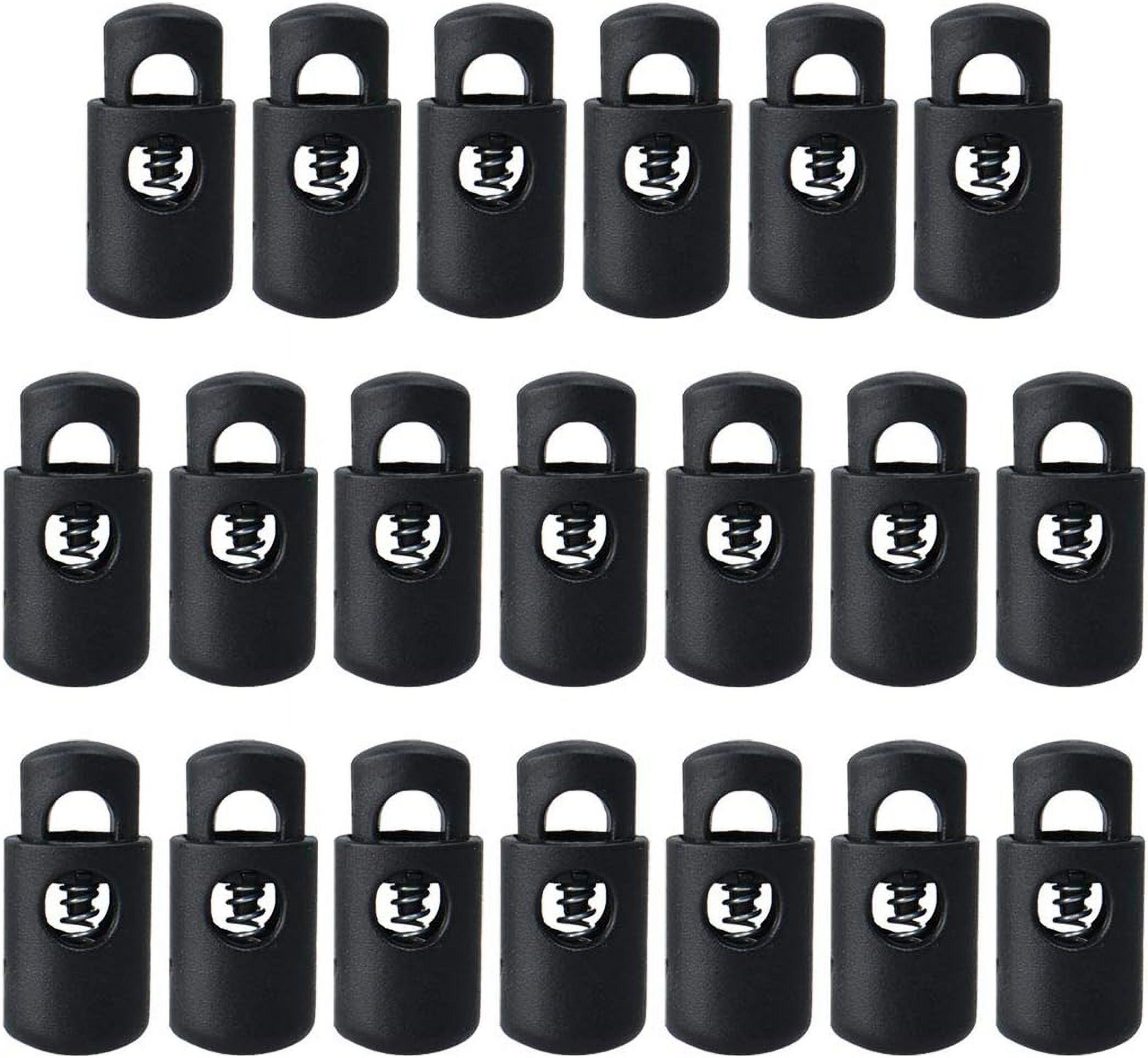 20pcs Spring Cord Locks Plastic End Stopper Single Hole Toggle Fastener ...