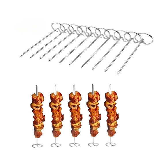 20pcs Stainless Steel BBQ Skewers – Durable, Rust-Resistant Reusable ...