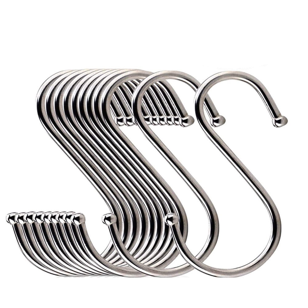 20pcs Stainless Steel S Hooks - Heavy Duty Hanging Hooks for Kitchen ...
