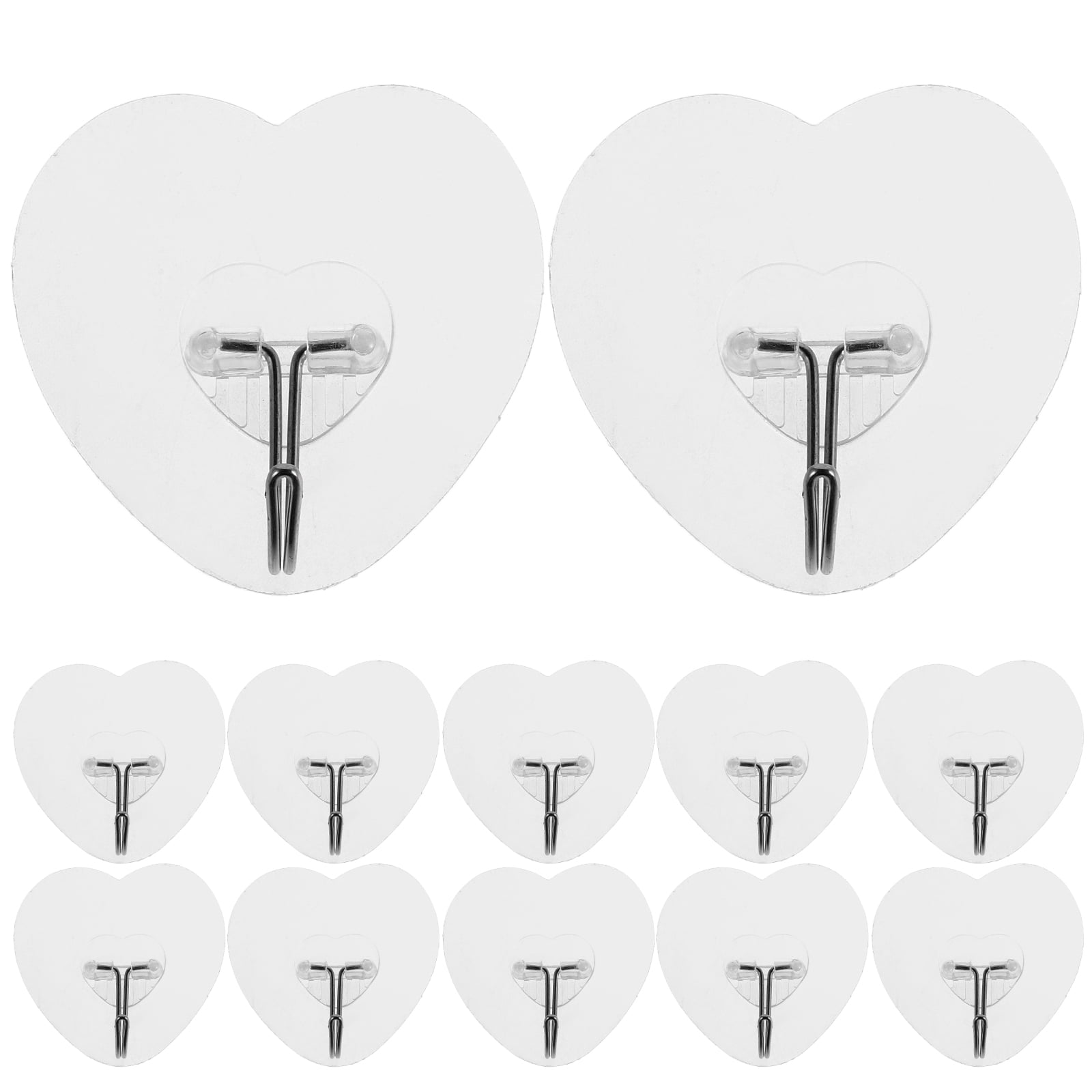 20pcs Stainless Steel Wall Hooks Self Adhesive Utility Hooks Heart ...