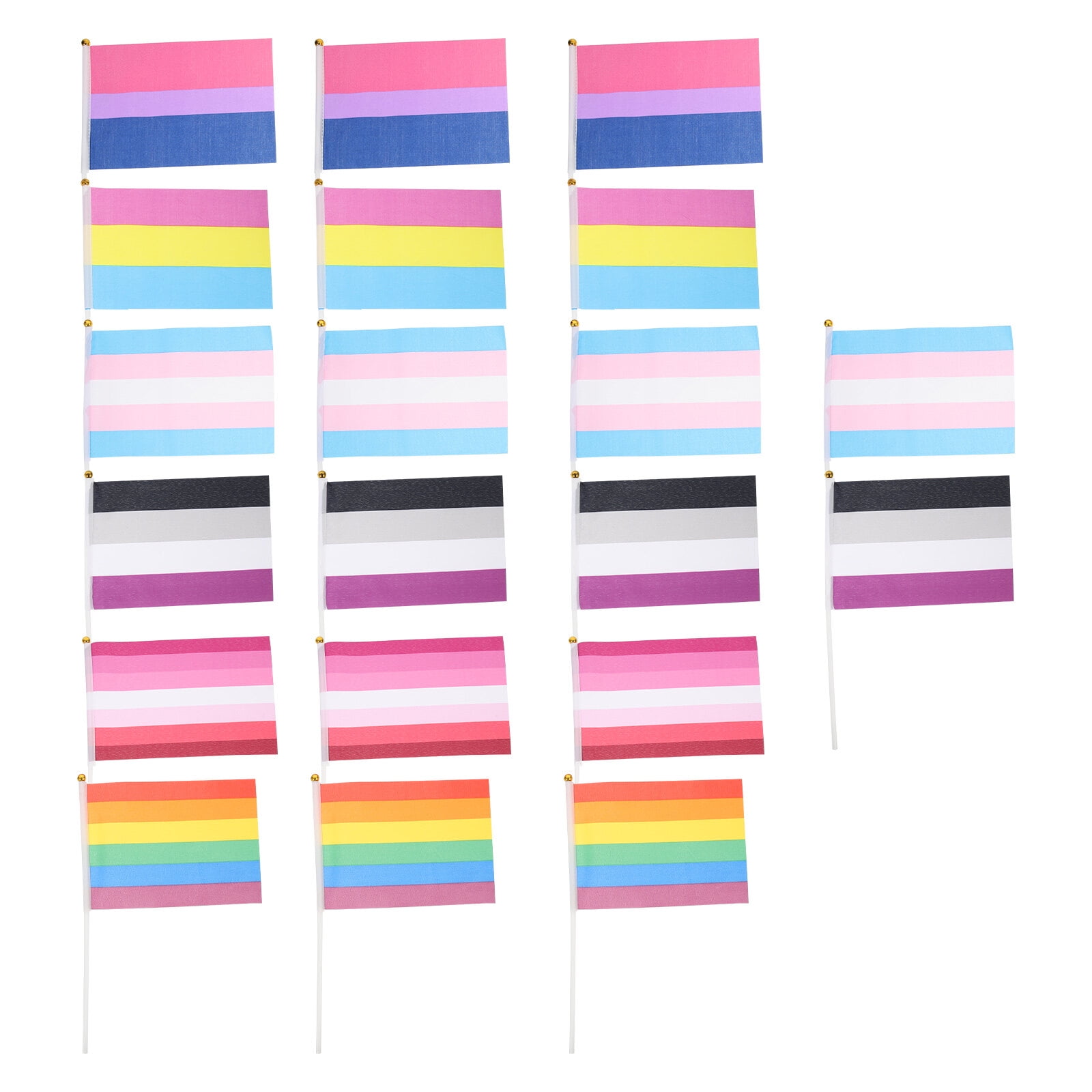 20pcs Stick Flag Stripe Handheld Lgbt Flags Stripes Rainbow Flags Festival Parade Flags ...