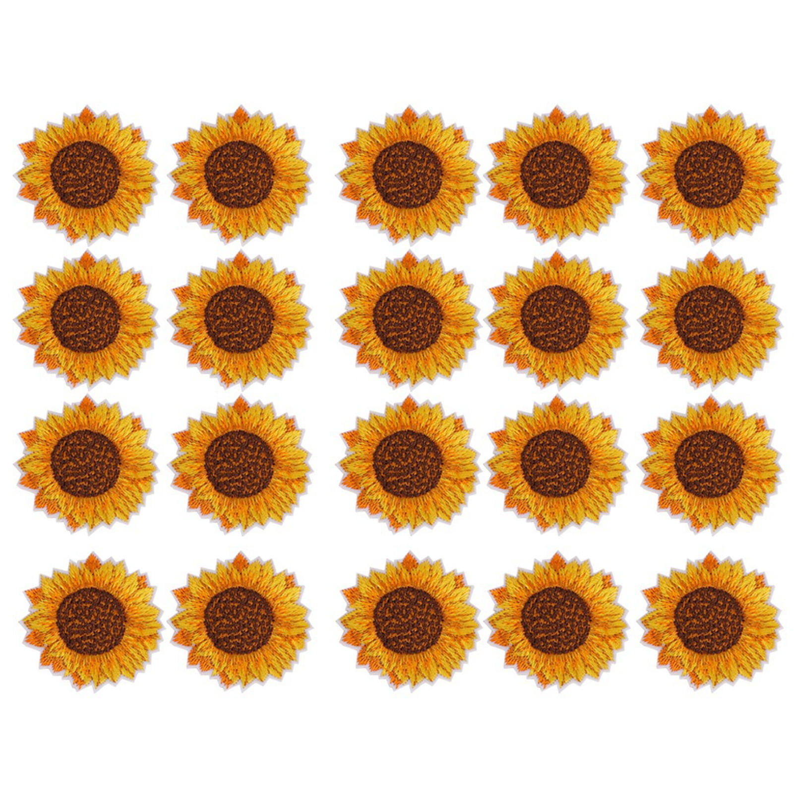 20pcs Sunflower Pattern Sew on Iron Embroidered Patch DIY Clothes ...