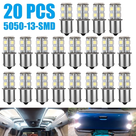 20pcs Super Bright BA15S 1156 1141 RV Interior White Light LED Bulbs ...
