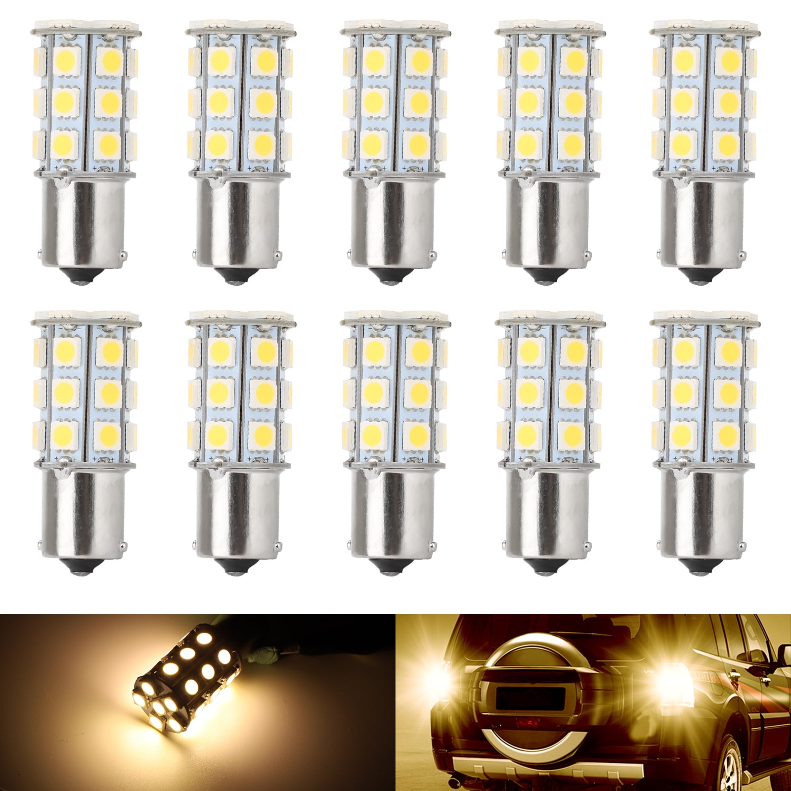 20pcs Super Bright BA15S 1156 1141 RV Interior White Light LED Bulbs ...