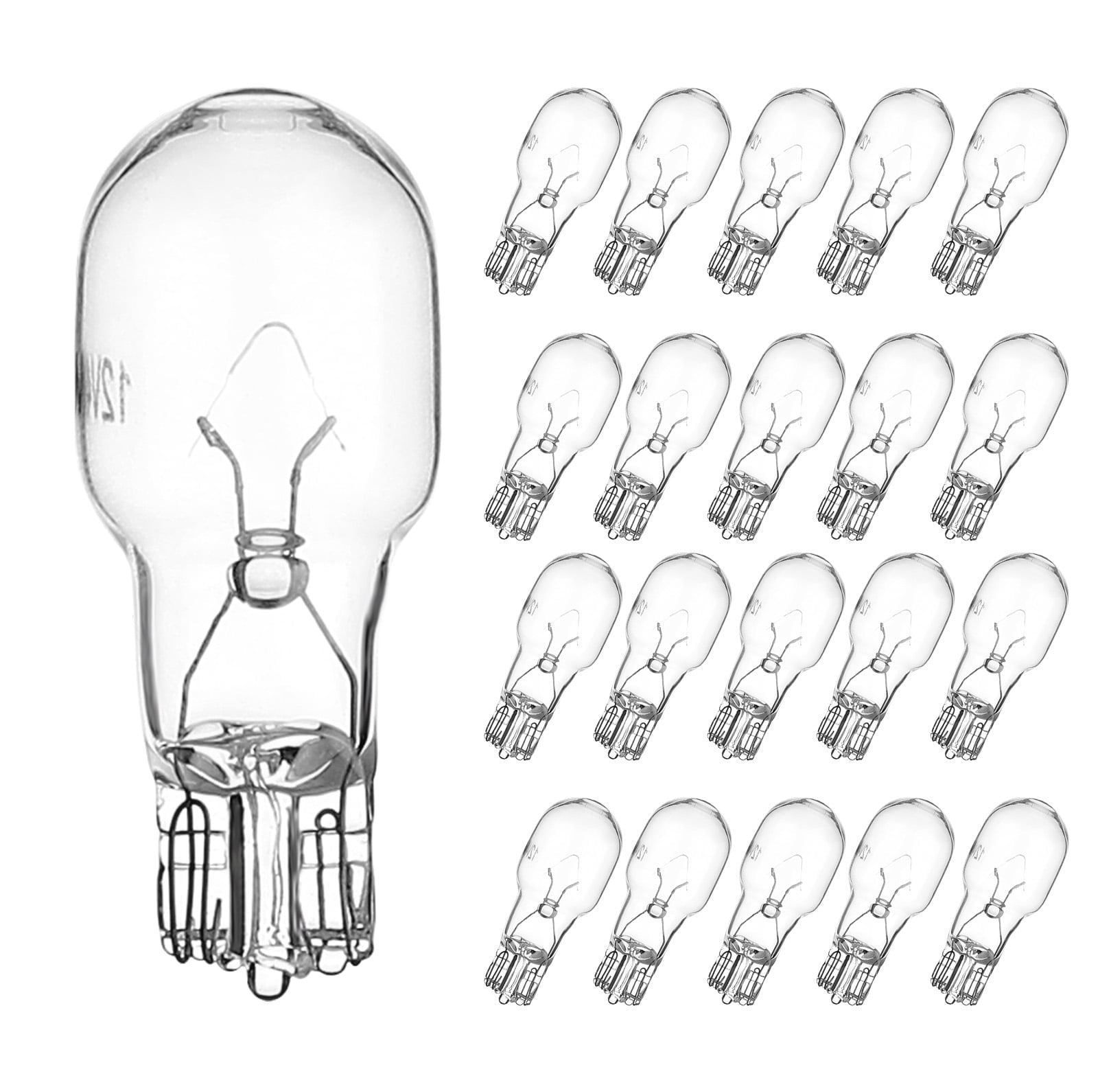 20pcs T5 4W White LED Light Bulbs, 12V Low Voltage, Wedge Base for Garden, Deck, Yard, Cabinet ...