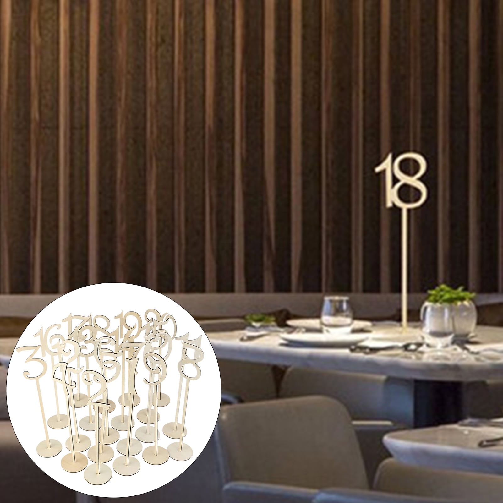 20pcs Table Numbers, 1 to 20 Wood Wedding Table Numbers with Sturdy ...