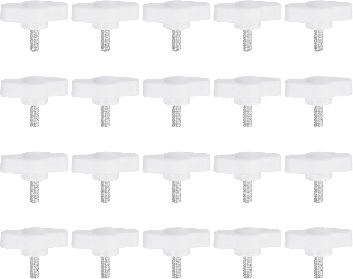 20pcs Tee Wing Knobs Thumb Screws M4 x 10mm Standard Male Thread Plastic T Knobs Handles Hand ...