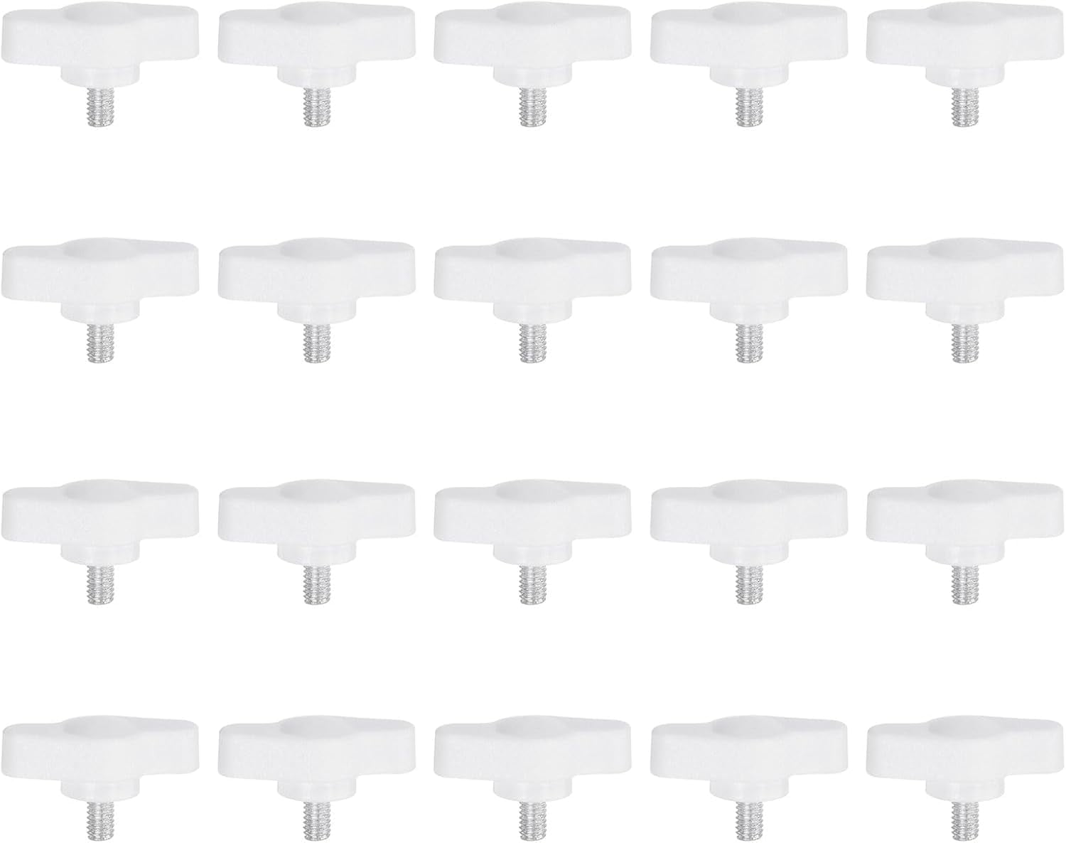 20pcs Tee Wing Knobs Thumb Screws M4 x 6mm Standard Male Thread Plastic ...