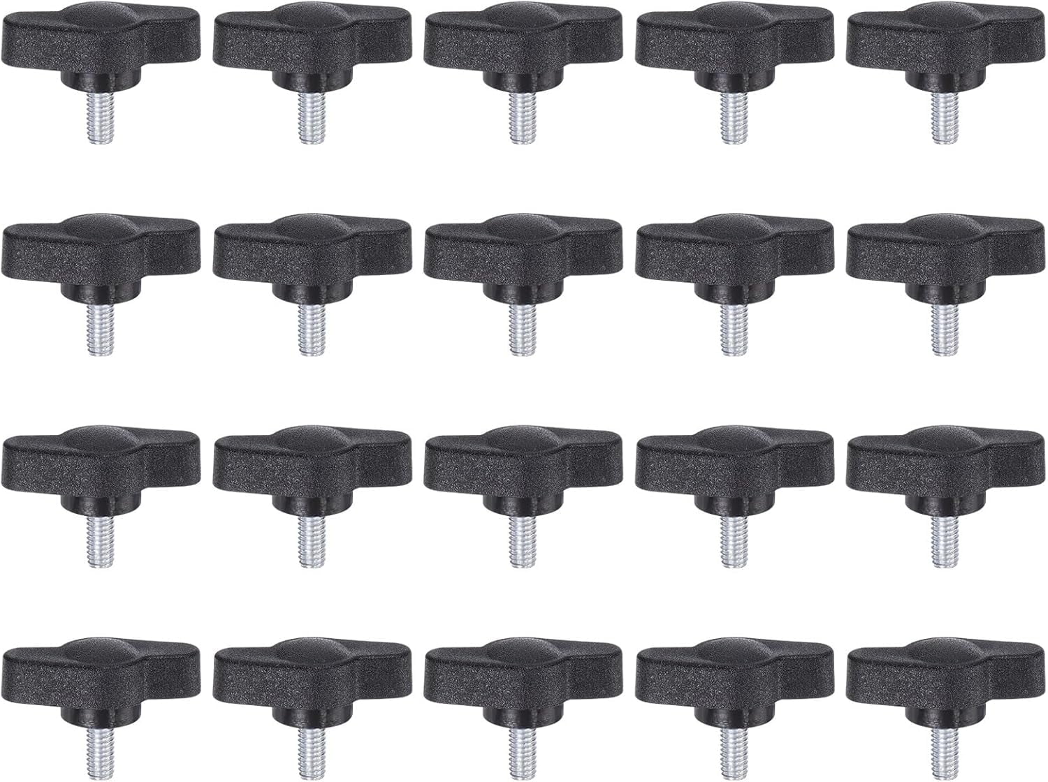 20pcs Tee Wing Knobs Thumb Screws M4 x 8mm Standard Male Thread Plastic ...