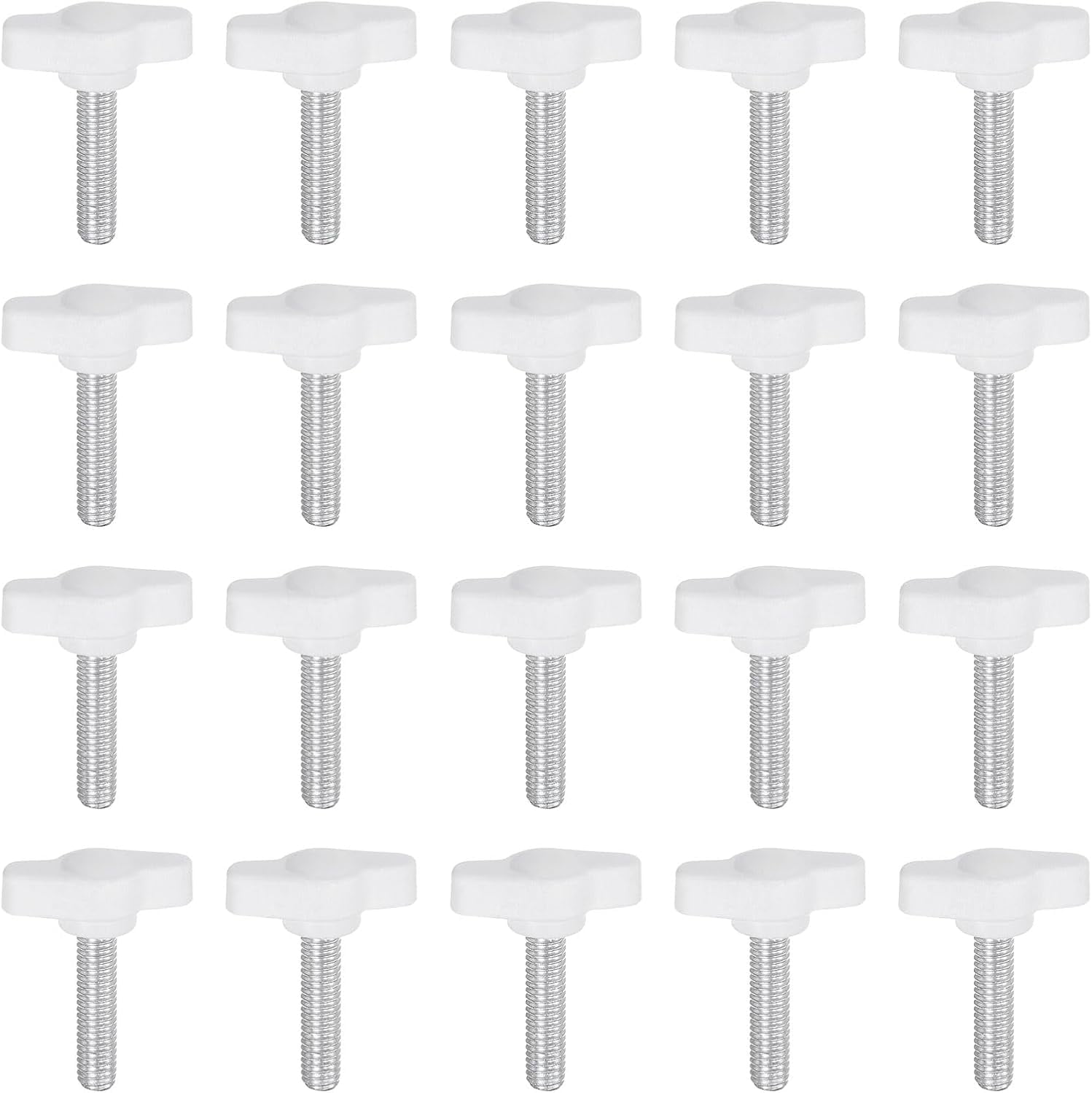 20pcs Tee Wing Thumb Screws M6 x 25mm Standard Male Thread Plastic T Knobs Handles Hand Clamping ...