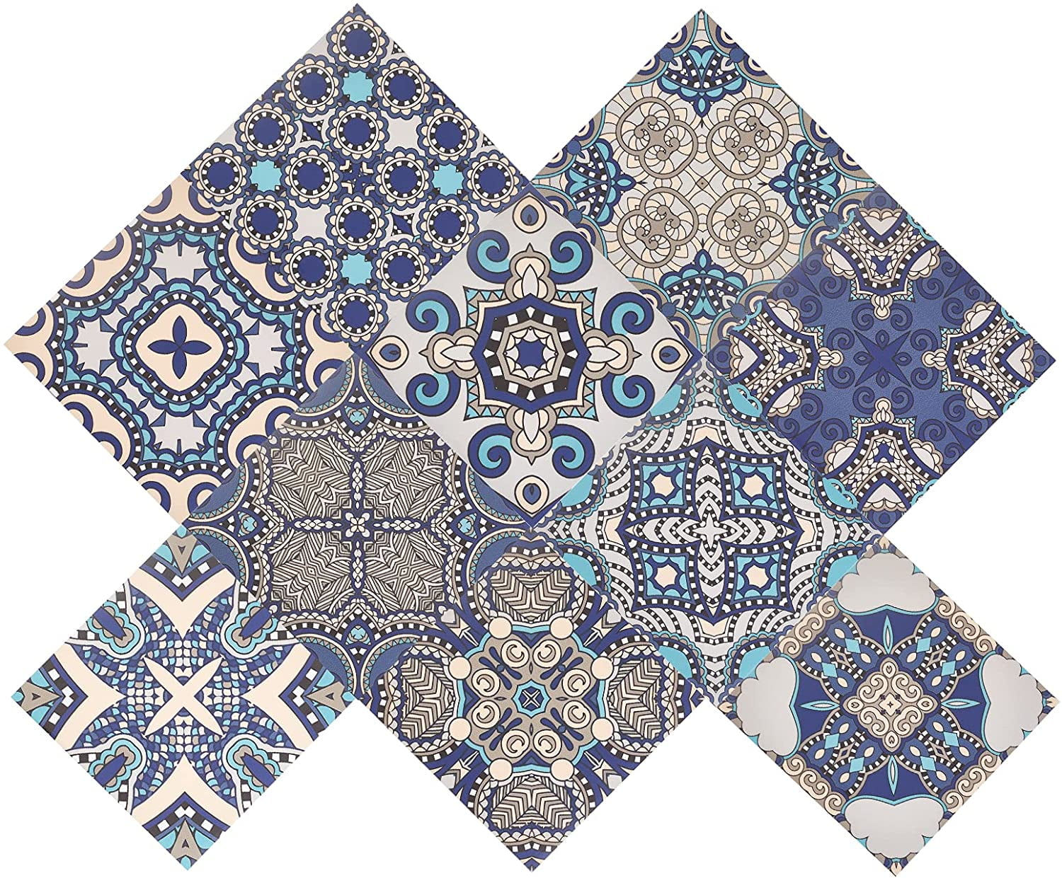 20pcs Tile Stickers Flower Pattern Bathroom & Kitchen Tile Decals ...