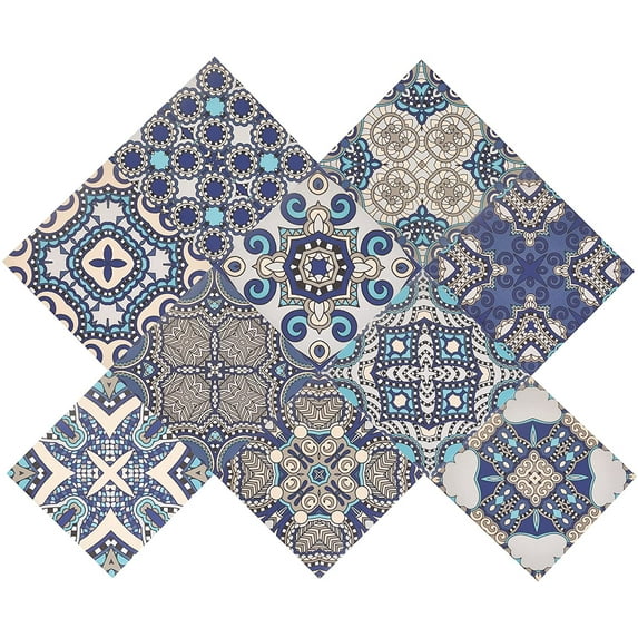 20pcs Tile Stickers Flower Pattern Bathroom & Kitchen Tile Decals ...