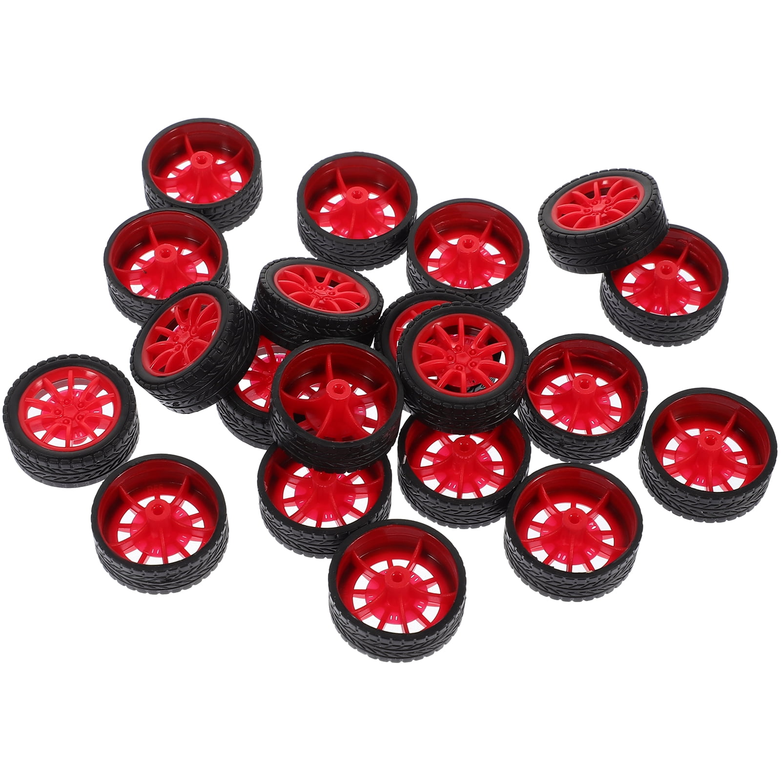 SOPOTUTU 20Pcs Toy Wheels Rubber Replacement Toy Car Parts Hands-on ...