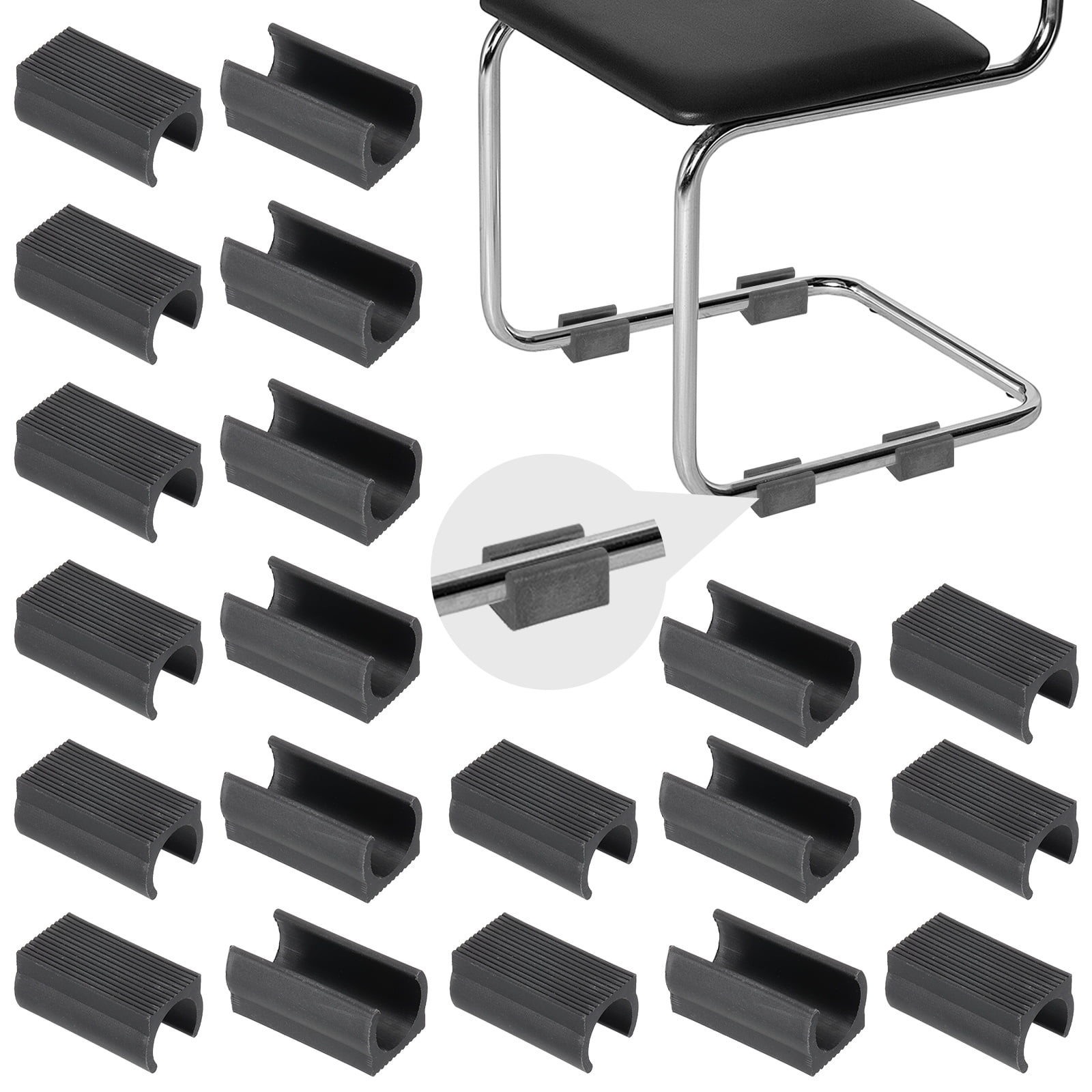 20pcs U Chair Leg Caps, 18mm U Shaped Chair Leg Floor Protectors Chair ...