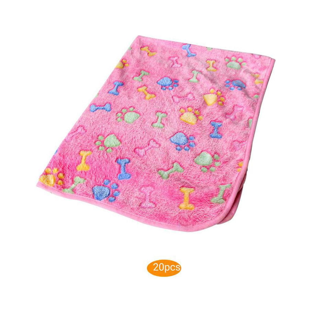 20pcs Warm Pet Mat Print Cat Dog Puppy Fleece Soft Blanket Bed Cushion ...