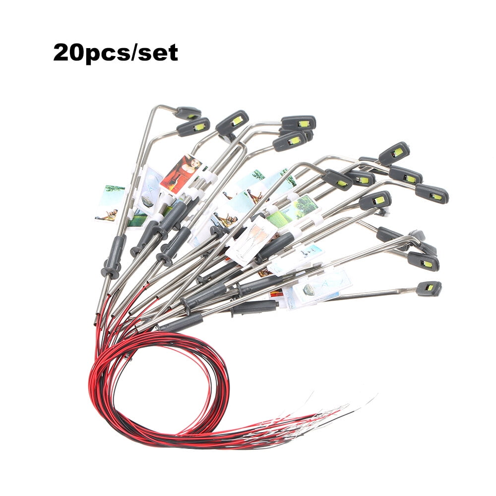 20pcs White Model Street Lights Layout Lamppost Railway Train Garden ...