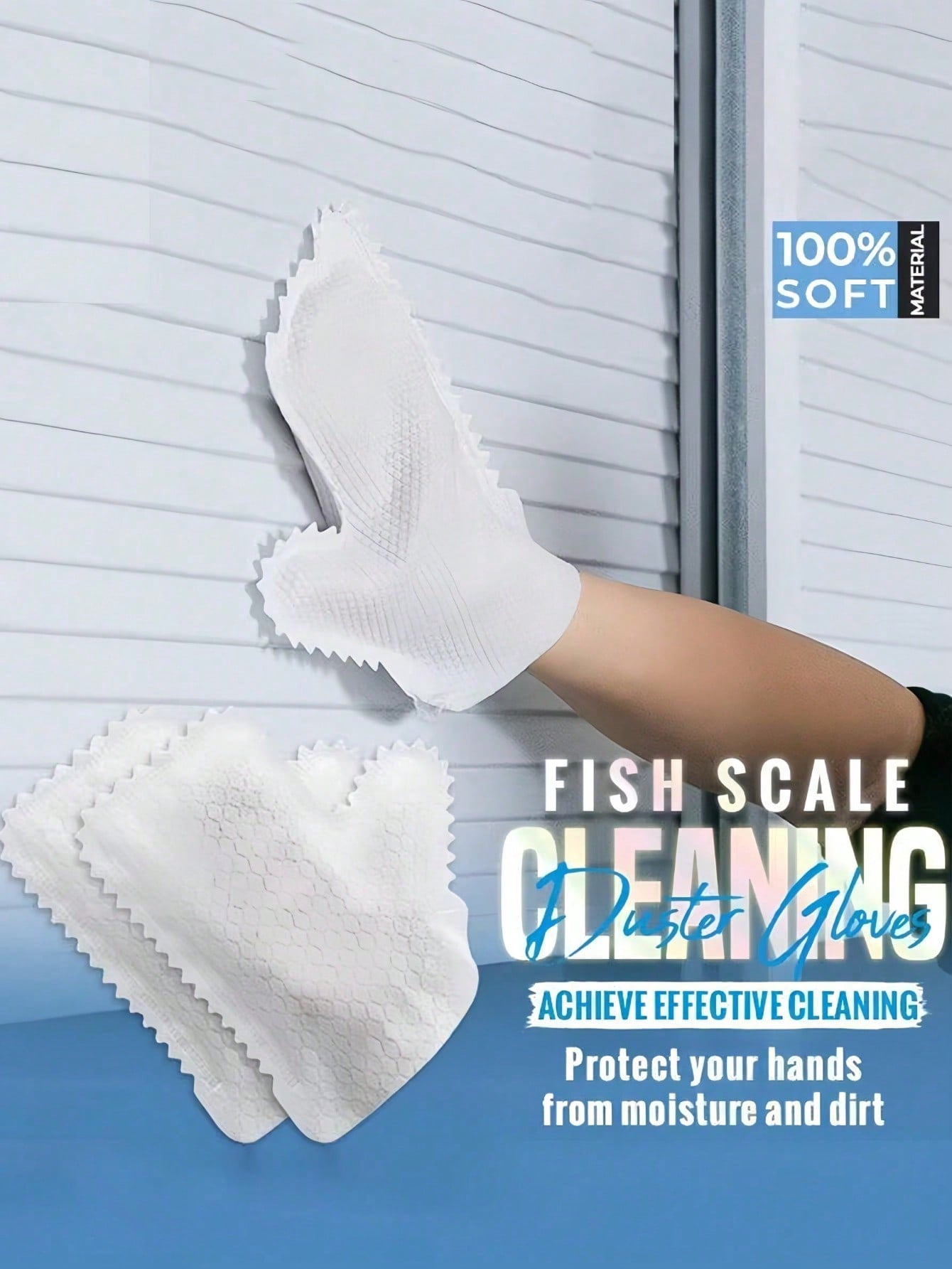 20pcs White Reusable Microfiber Dusting Gloves, Dual-Sided Wet & Dry ...
