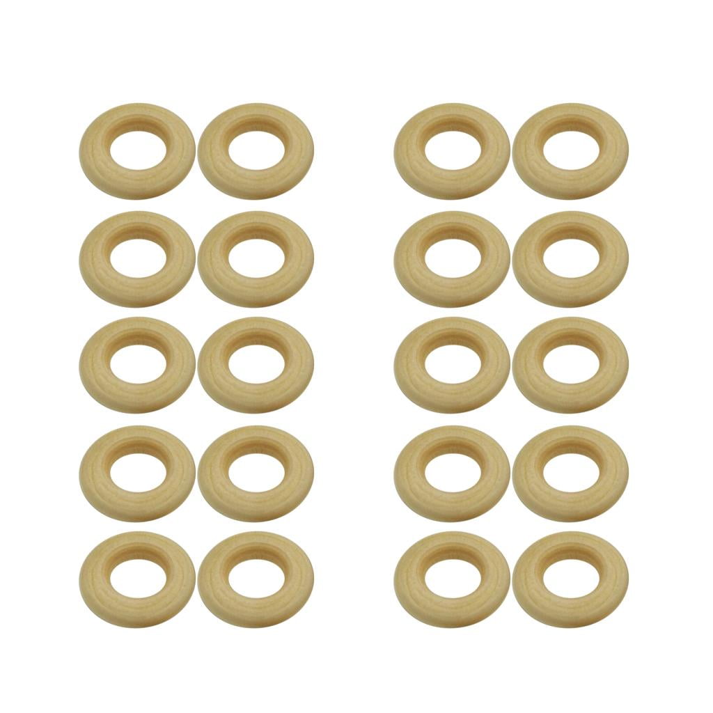 20pcs Wooden Connectors Circles Natural Wood Teething s 25mm - Walmart.com