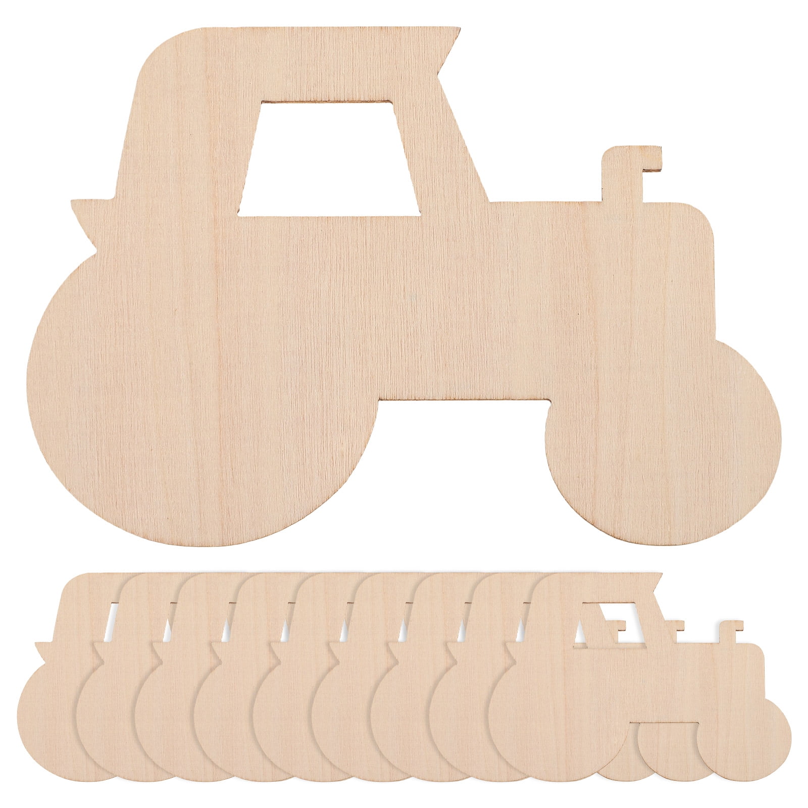 20pcs Wooden DIY Tractor Cutouts Tractor Shaped Wooden Chips Hanging ...