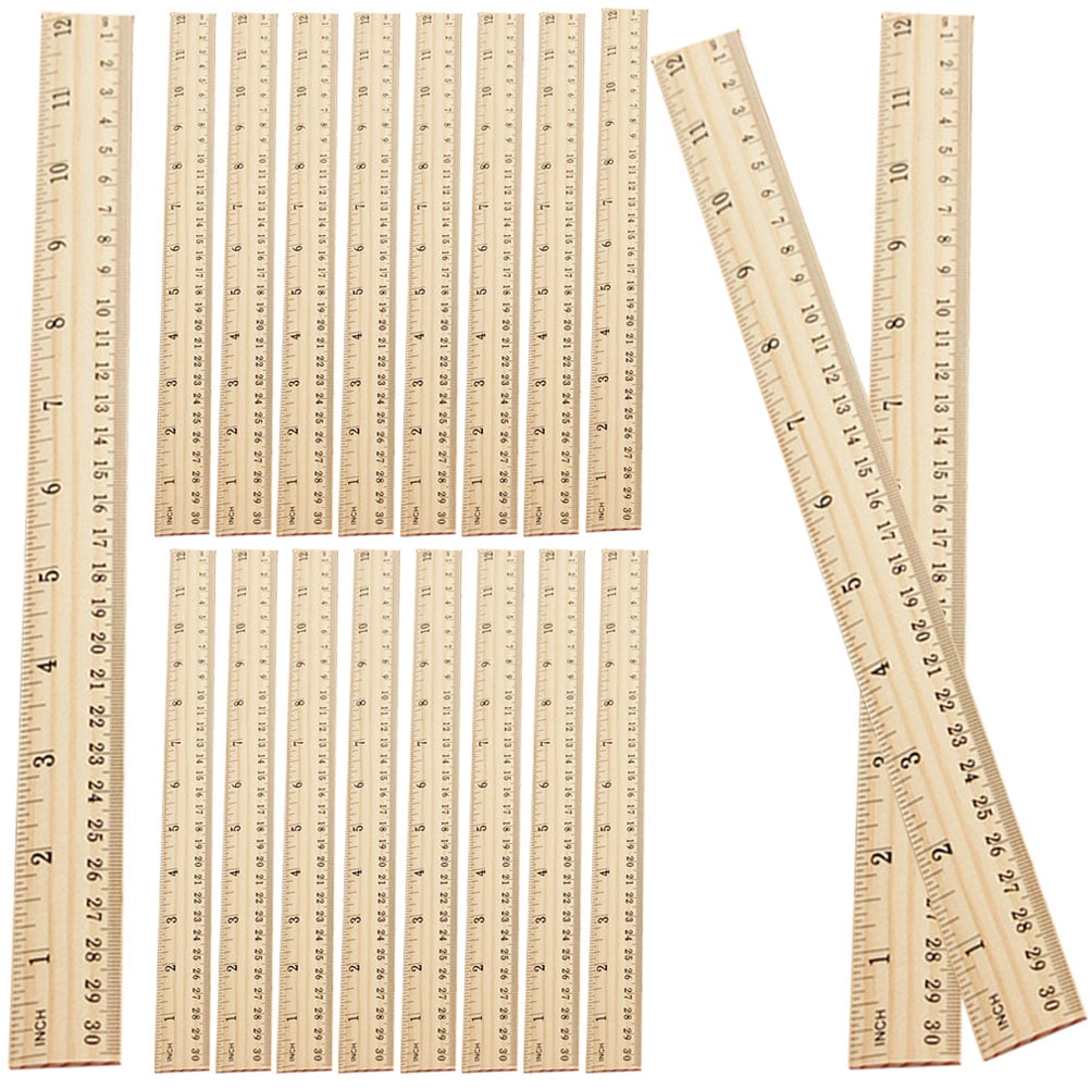 20pcs Wooden Rulers Measuring Wood Rulers Straight Rulers Measuring ...