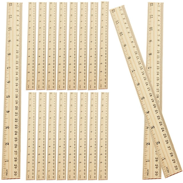 20pcs Wooden Rulers Measuring Wood Rulers Straight Rulers Measuring ...