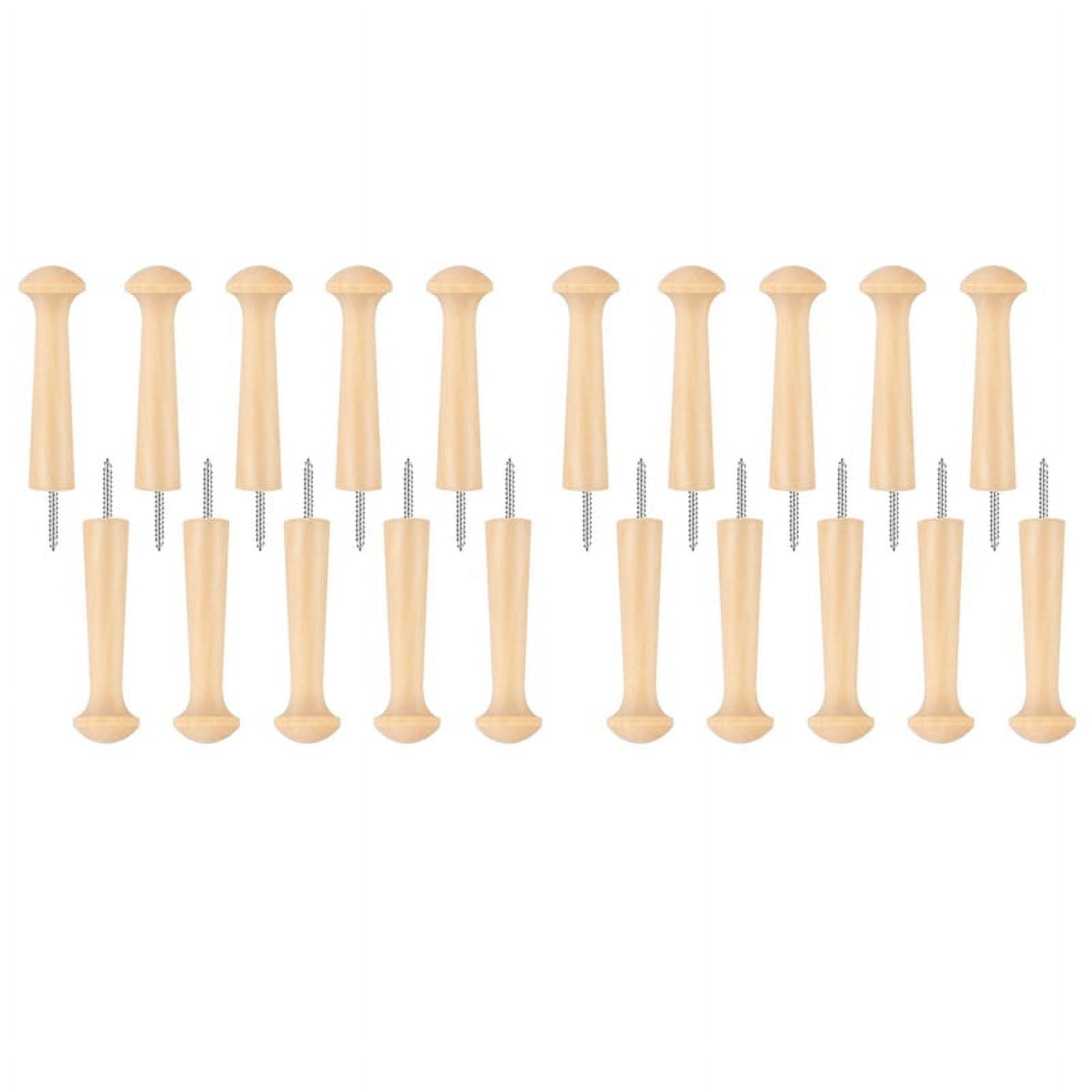 20pcs Wooden Shaker Peg Wood Screw-on Shaker Pegs Unfinished Wood ...