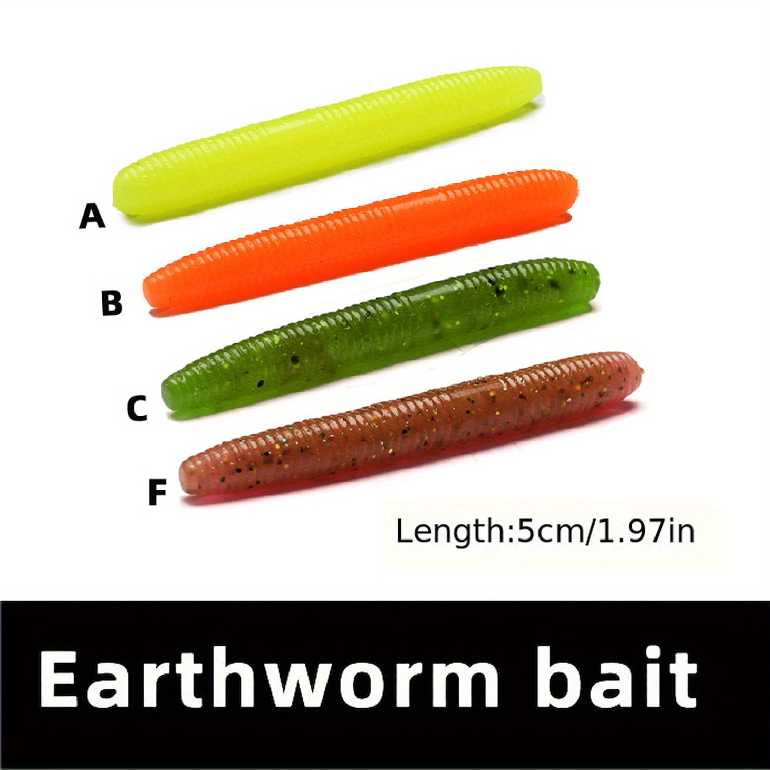 20pcs Worm Fishing Bait Kit - 4 Colors Soft Plastic Lures for Trout and ...