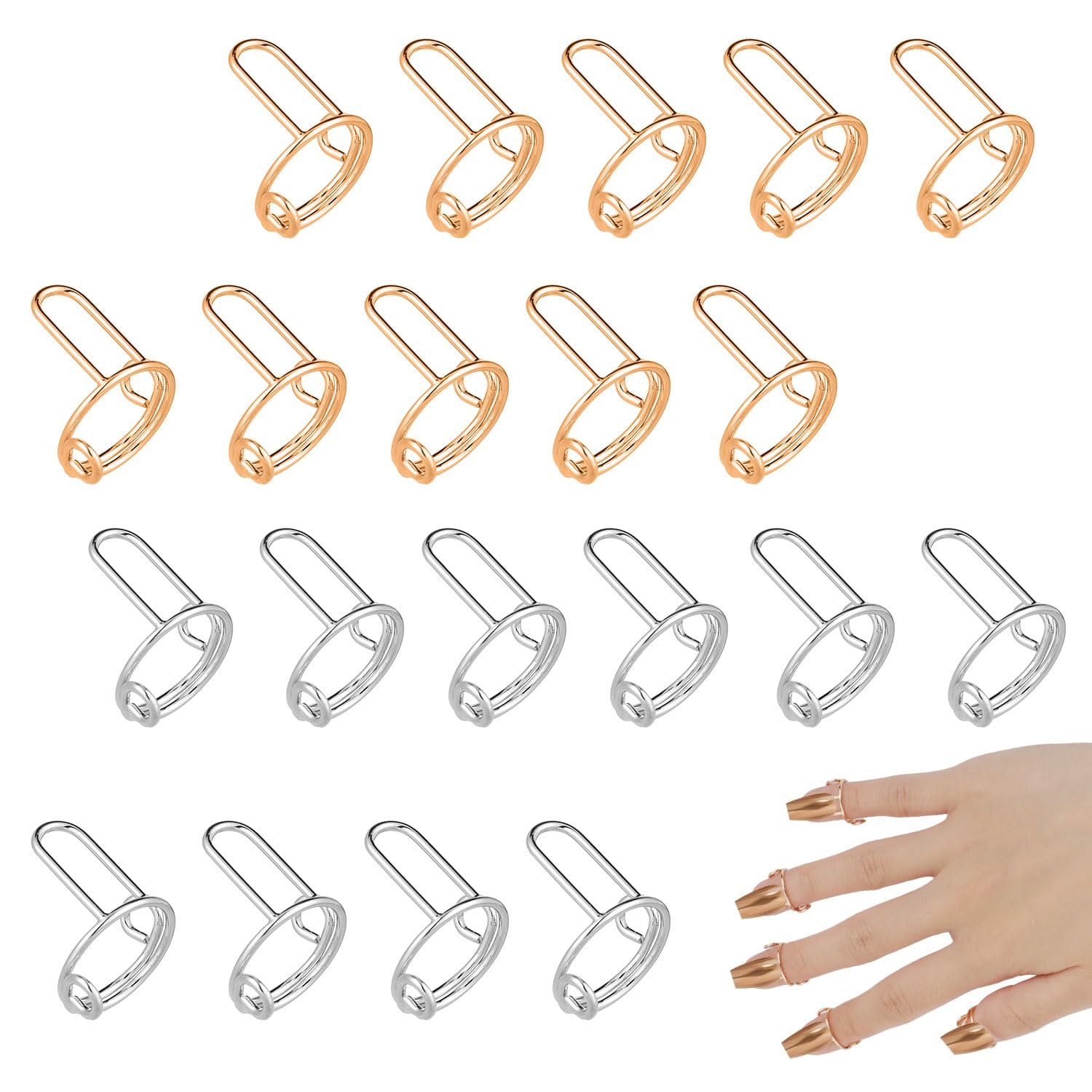 20pcs Wudu Nail Rings, Adjustable Fingernail Rings Reusable Metal ...