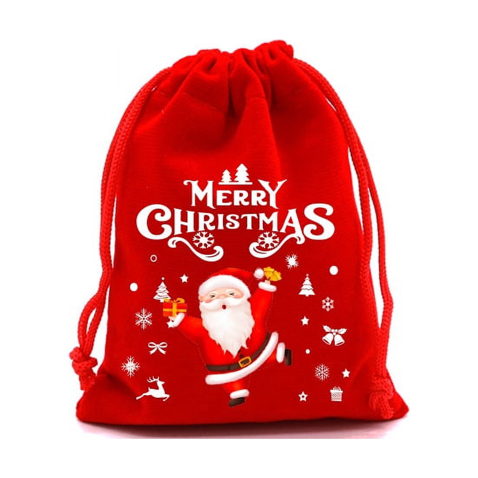 20pcs Xmas Velvet Bags Small Candy Gift Bag Drawstring Pouch Christmas ...