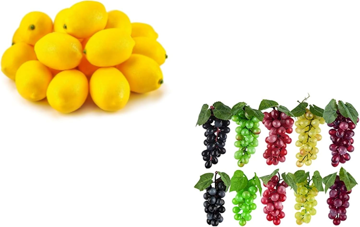 20pcs Yellow Artificial Lemons 10 Bunches Artificial Grapes - Walmart.com