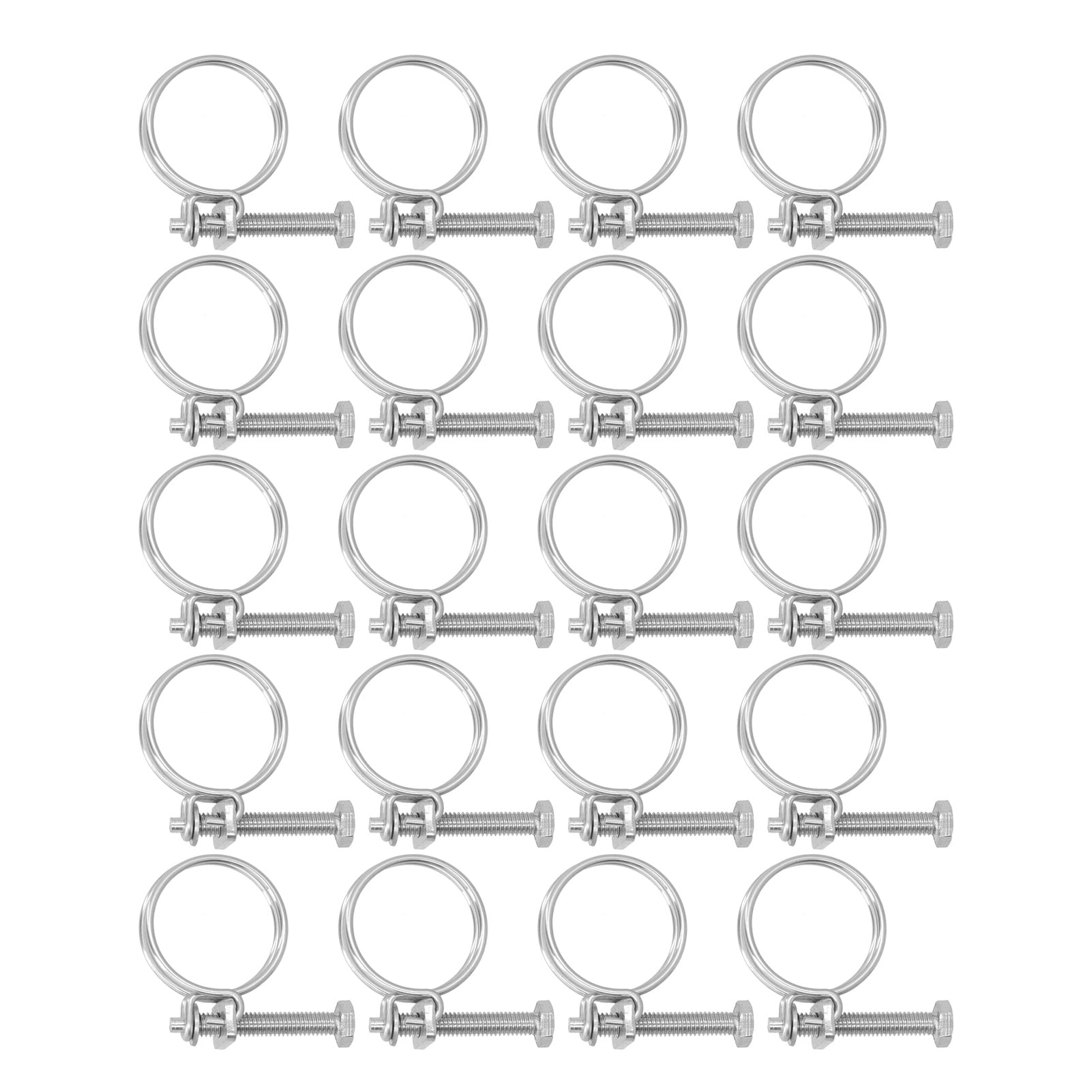 20pcs adjustable double wire hose clamp Two wire clamp iron bolt clamp ...