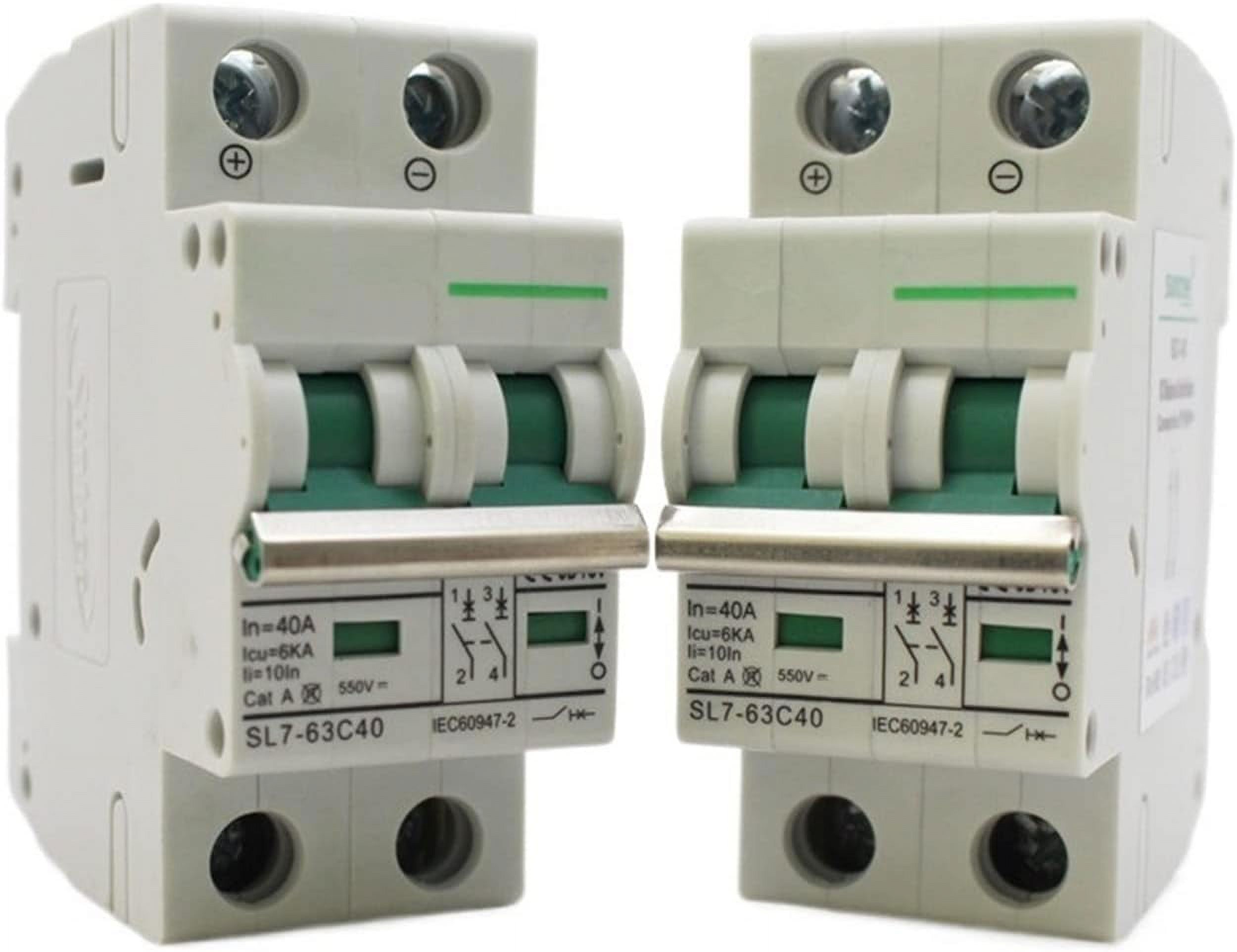 20pec 2 Pole 25a 32a 40a 50a 63a DC550V MCB DC Circuit Breaker Solar ...