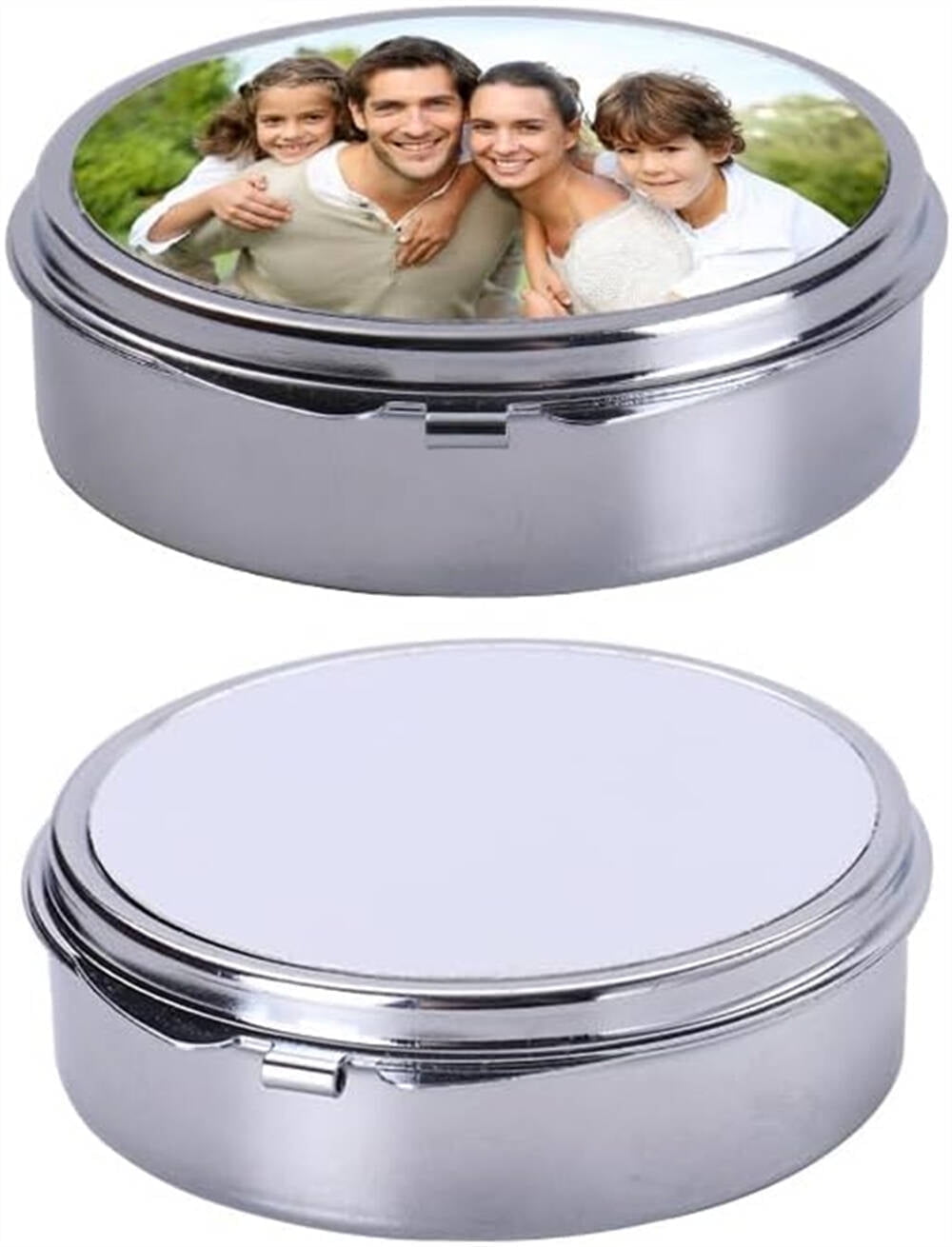 20pieces Sublimation Blank Metal Round Pill Box 3 Compartment Medicine ...