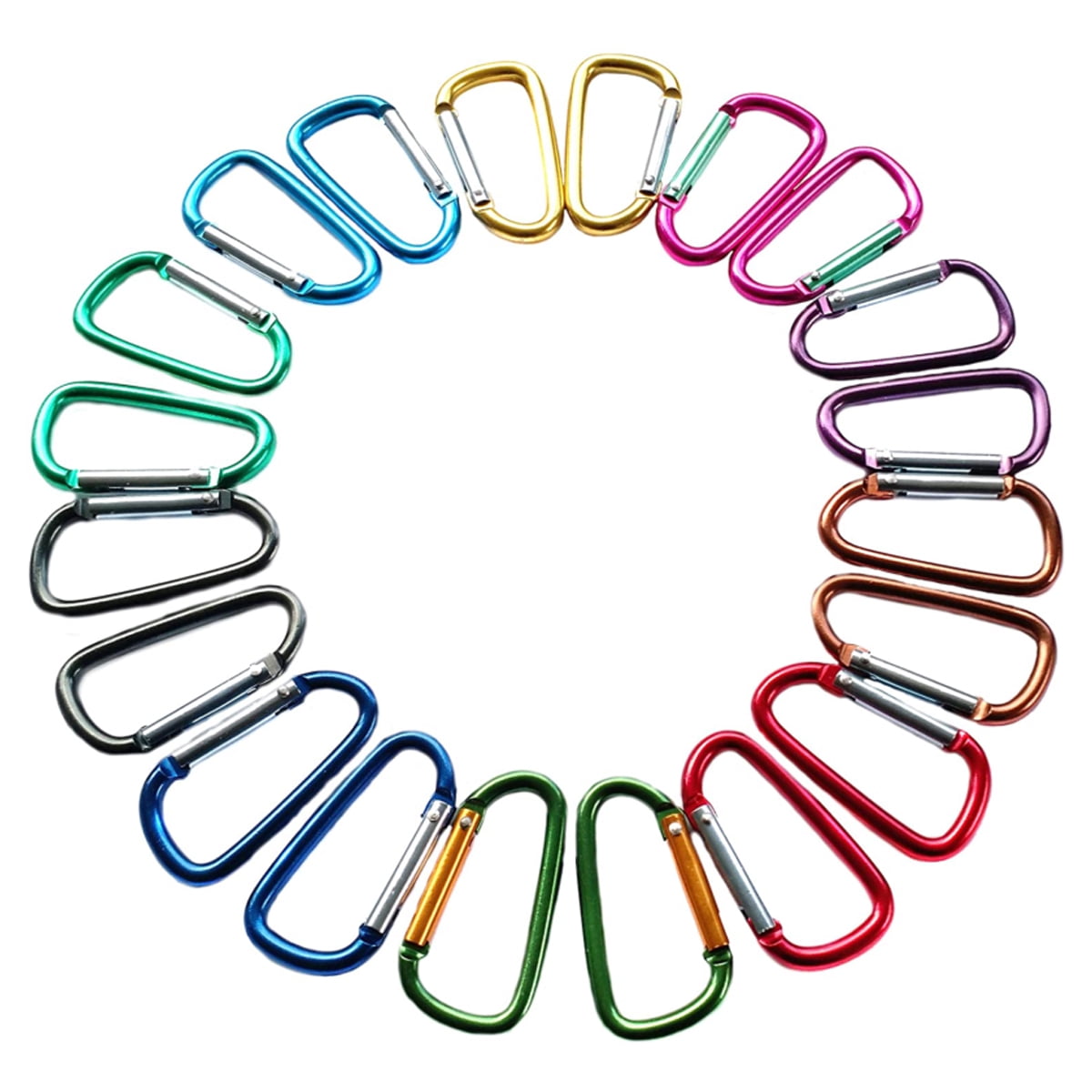 20pk Gold Lion Gear 2.25” Carabiners for Outdoor Hiking Camping Storage ...