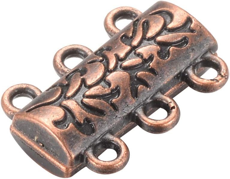 20sets Alloy Clasps Red Copper Color Connectors Multi Strand Clasps ...