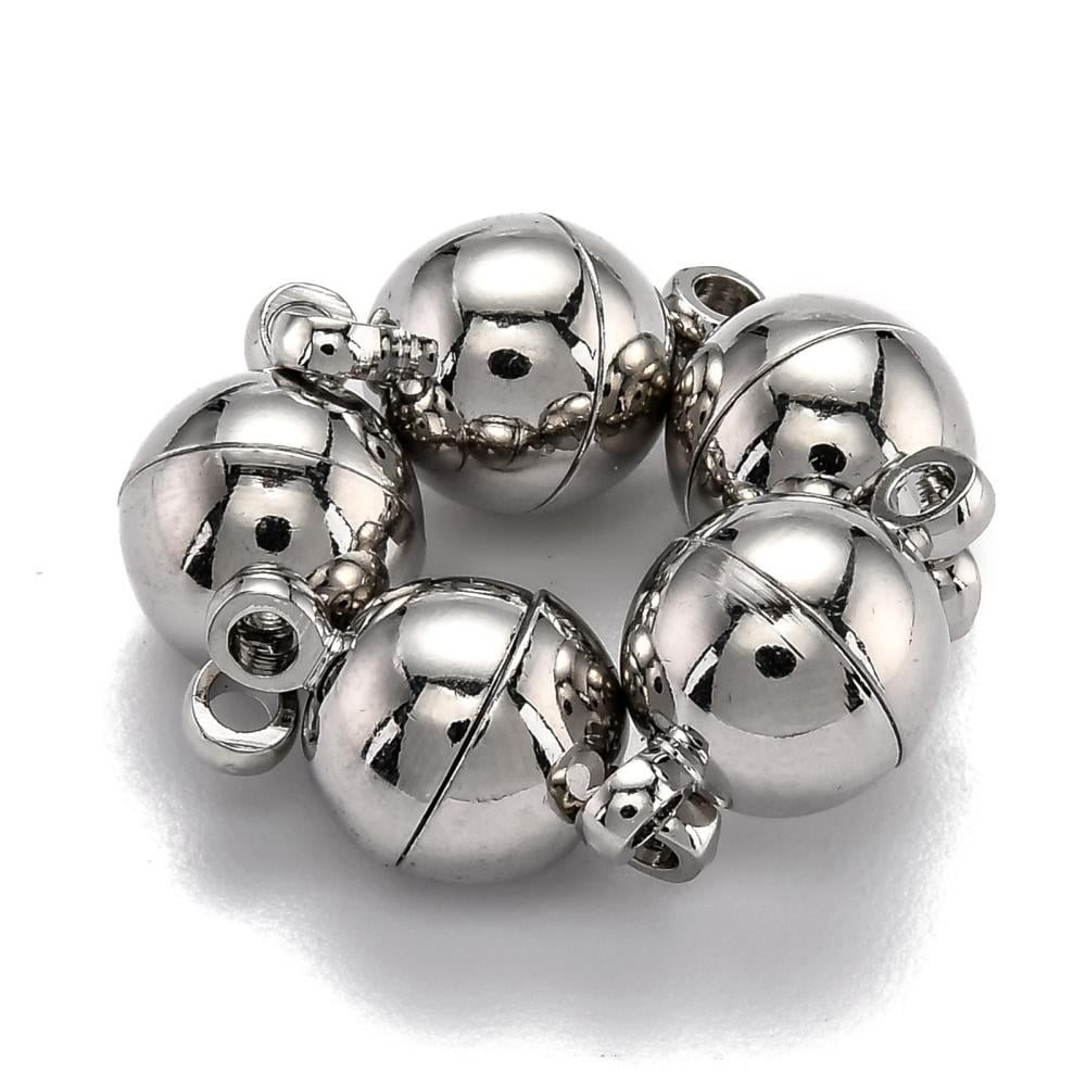 20sets Rack Plating Brass Magnetic Clasps with Loops N45 Grade Strong ...