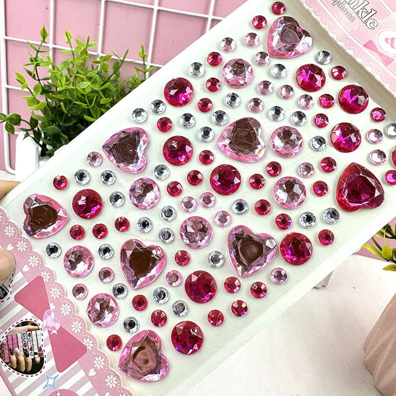 20sheets Acrylic Rhinestone Stickers Gems Decorative Decals for 's Art ...