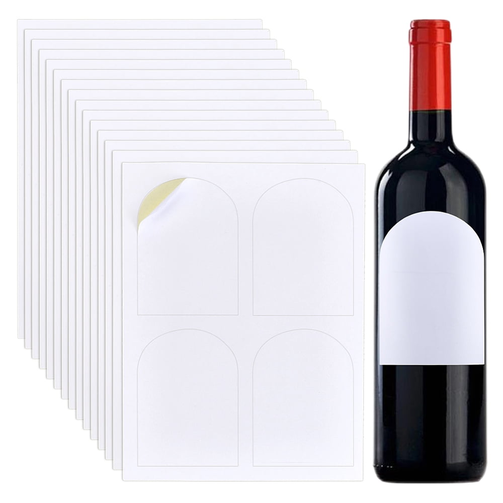 20sheets Wine Blank Adhesive Label Paper Self Adhesive Stickers White ...
