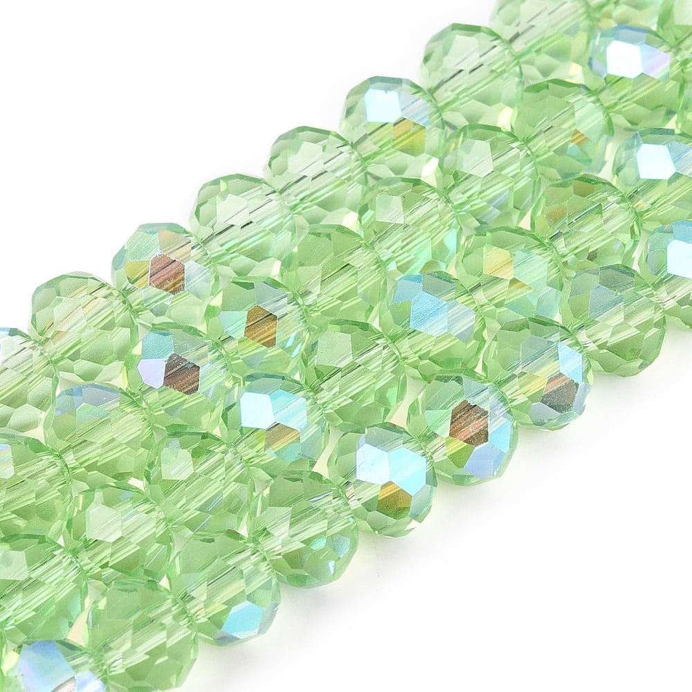 20strands Electroplate Glass Beads Strands Half Rainbow Faceted ...