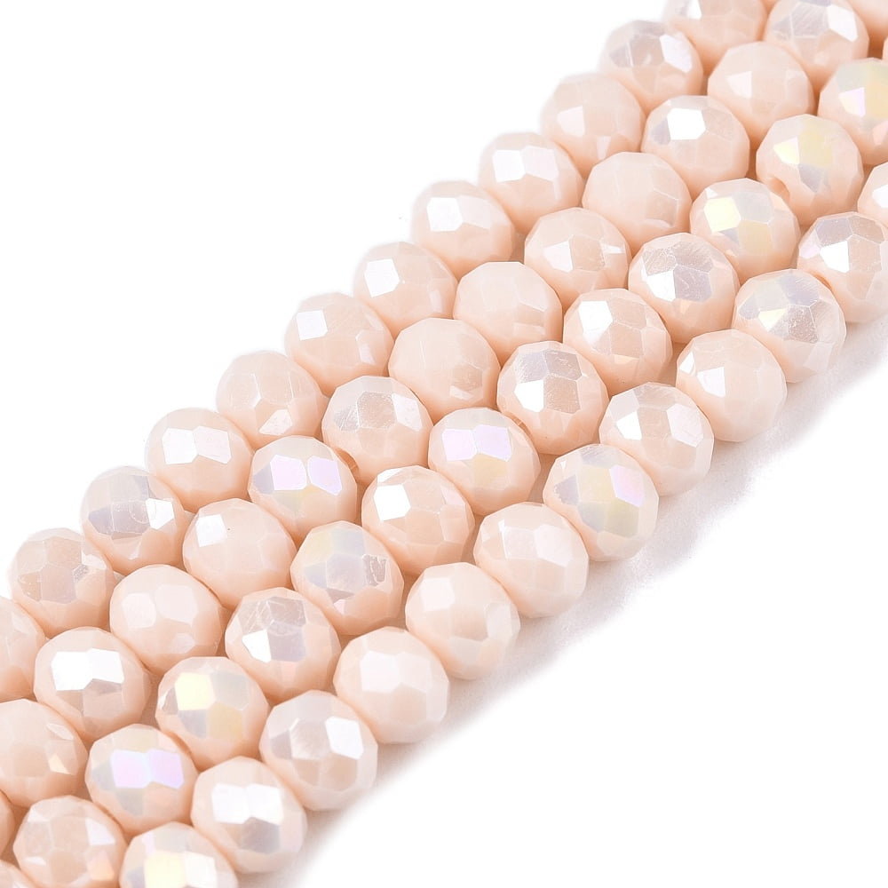 20strands Electroplate Glass Beads Strands Opaque Solid Color AB Color ...