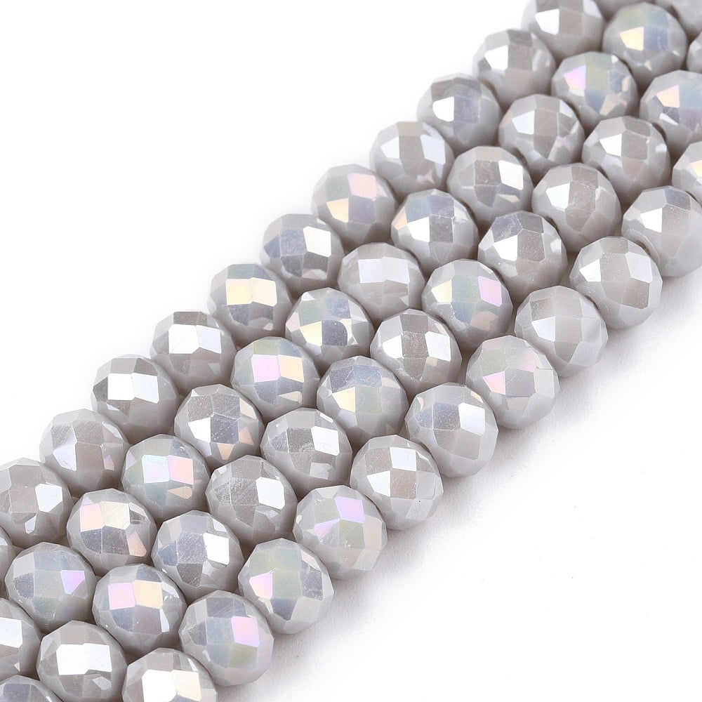20strands Electroplate Glass Beads Strands Opaque Solid color AB color ...