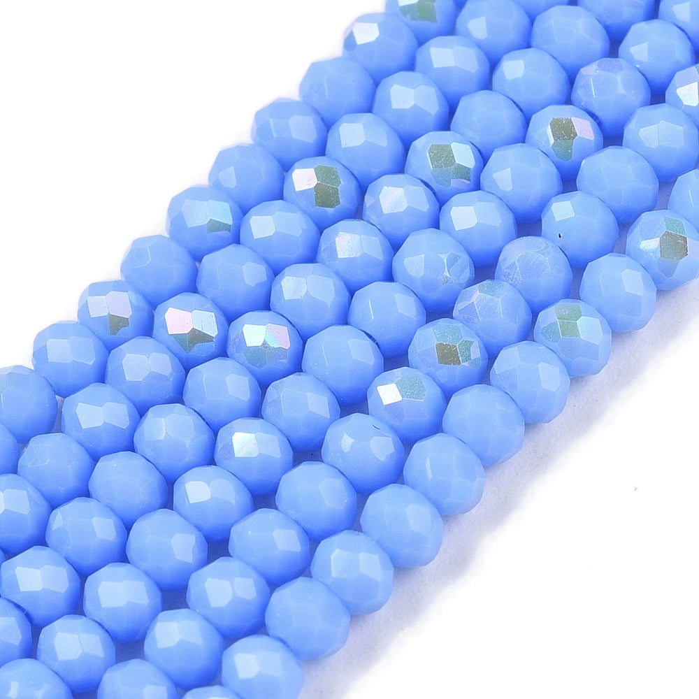 20strands Electroplate Opaque Solid color Glass Beads Strands Half ...