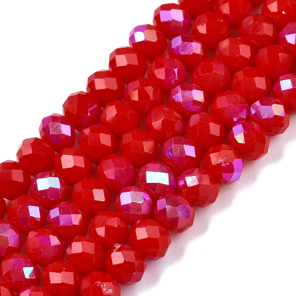20strands Electroplate Opaque Solid color Glass Beads Strands Half ...
