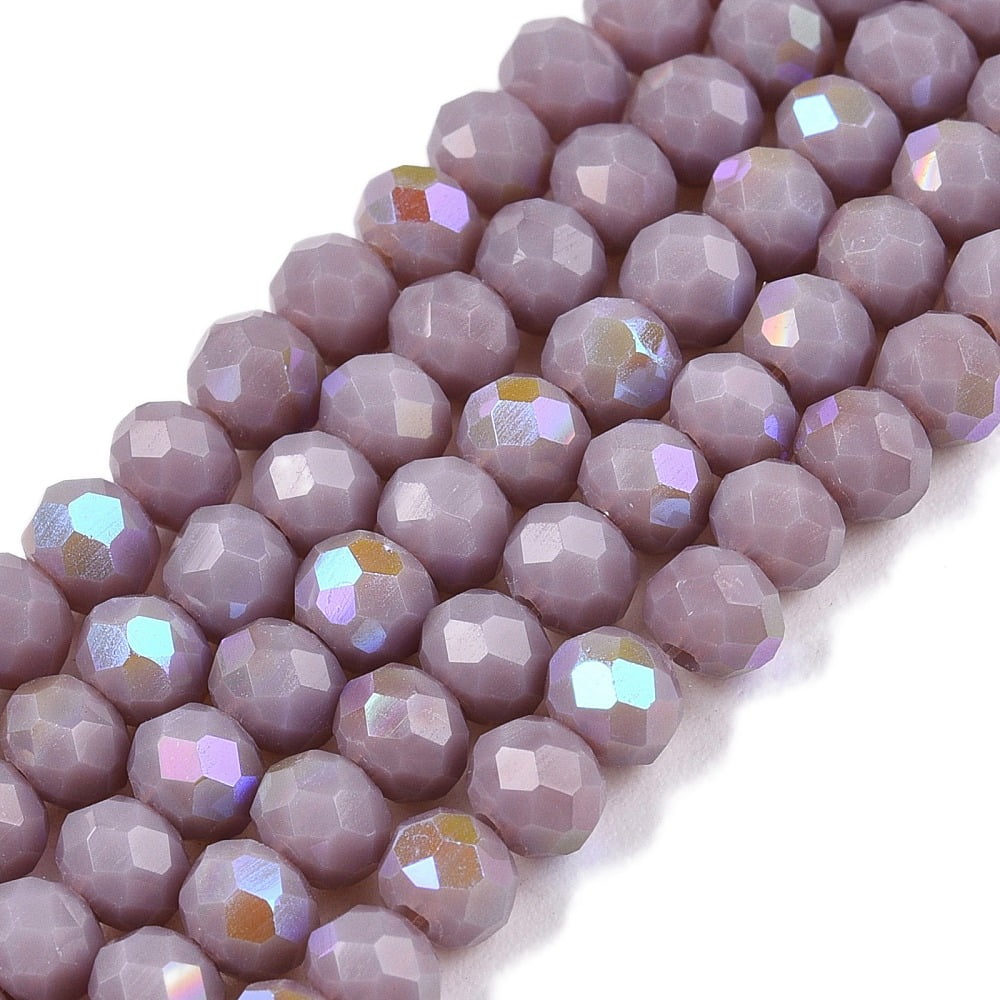 20strands Electroplate Opaque Solid color Glass Beads Strands Half ...