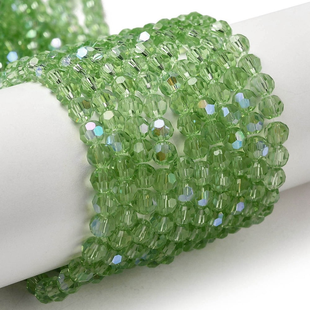20strands Electroplate Transparent Glass Beads Strands Faceted Round ...