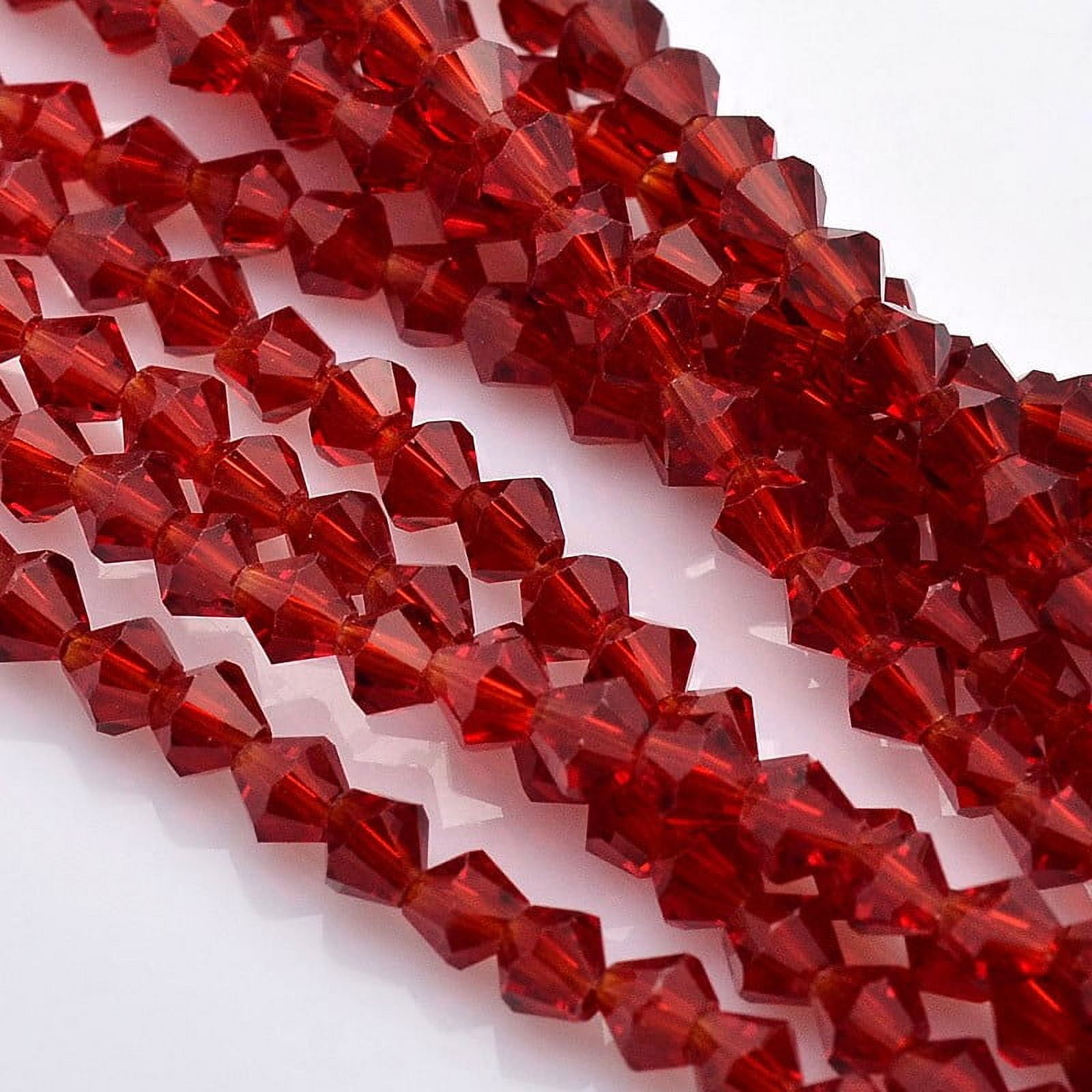 20strands Faceted Bicone Glass Beads Strands Red 3.5~3.8x3mm Hole: 1mm ...