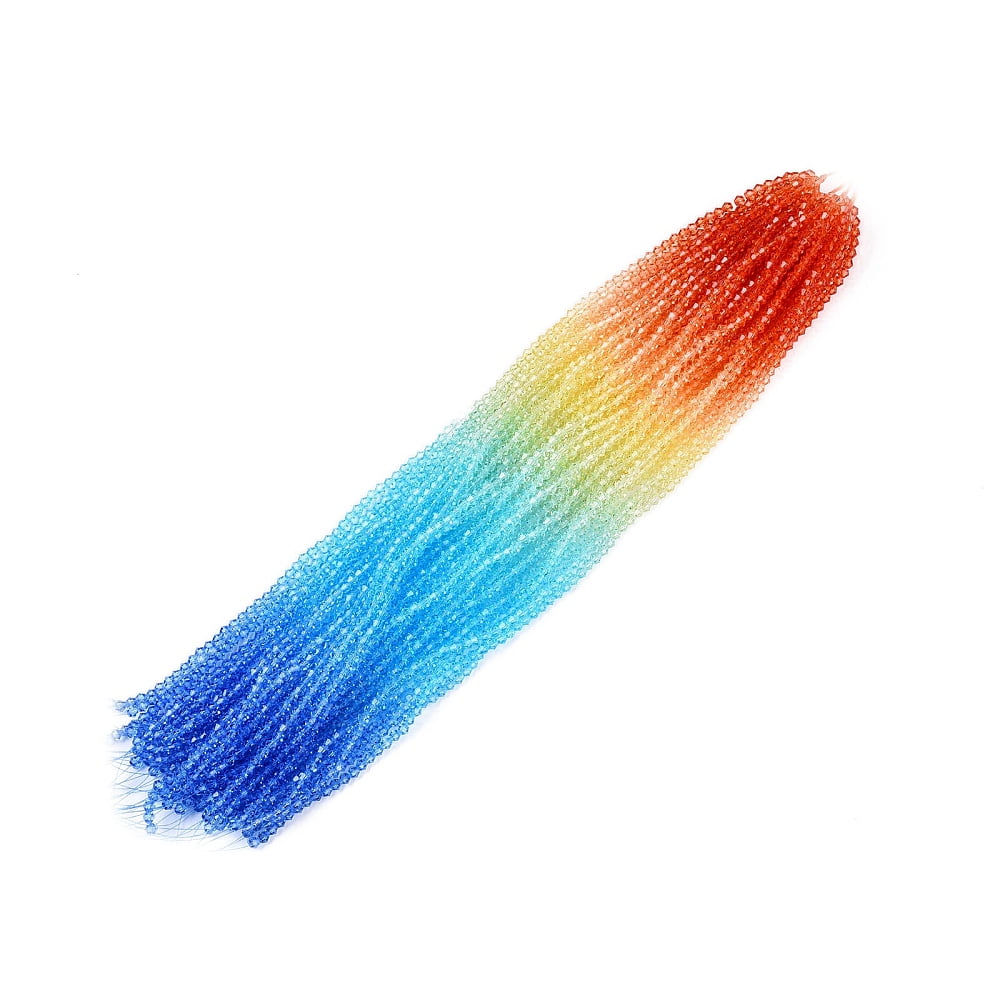 20strands Gradient Color Baking Painted Glass Bead Strands Faceted ...
