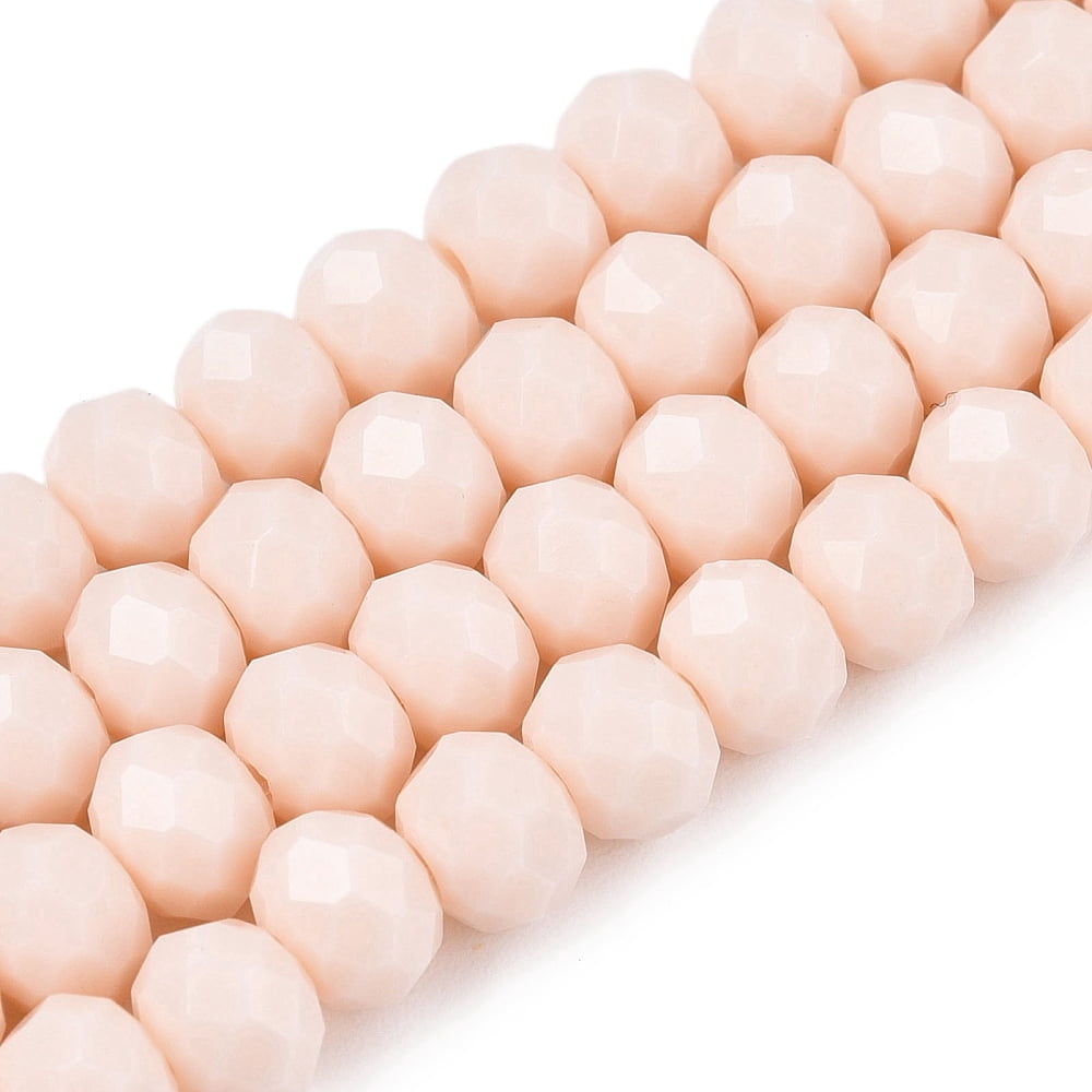 20strands Opaque Solid Color Imitation Jade Glass Beads Strands Faceted ...