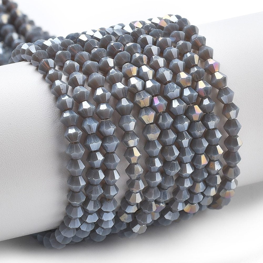 20strands Opaque Solid color Electroplate Glass Beads Strands AB color ...